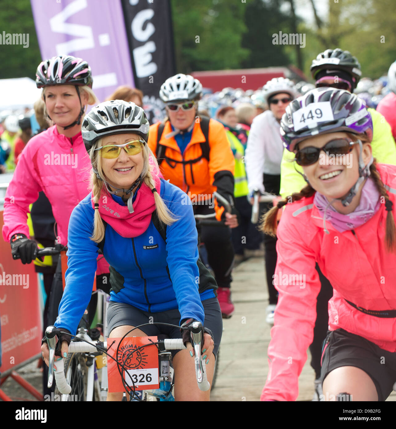 Cycletta all women charity bike ride in Cheshire Stock Photo - Alamy