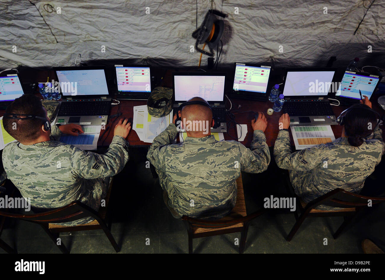 US Air Force airmen react to simulated threats from their regional Air ...