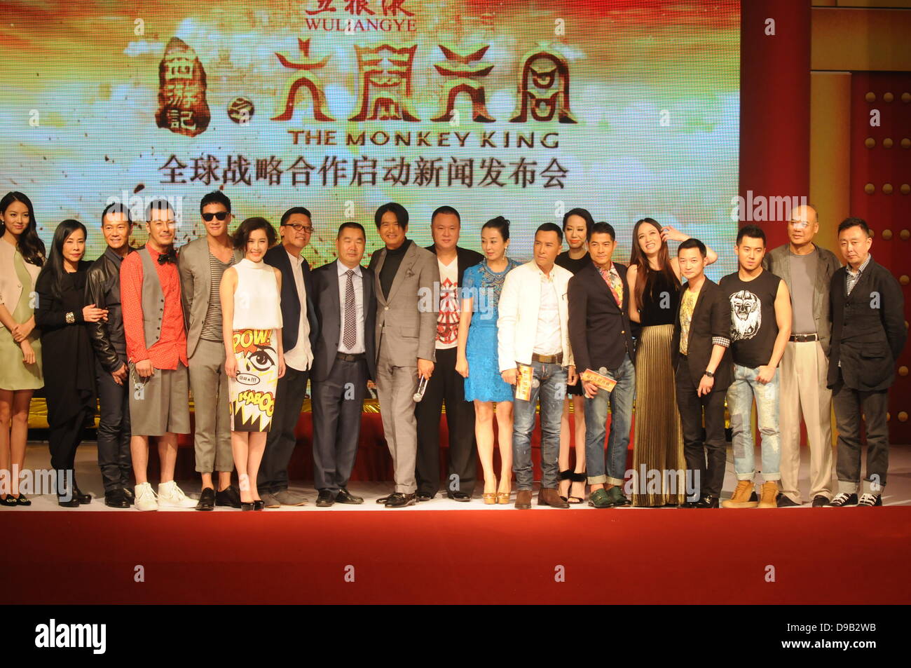 Chow Yun Fat, Aaron Kwok and Donnie Yen at press conference of movie ...
