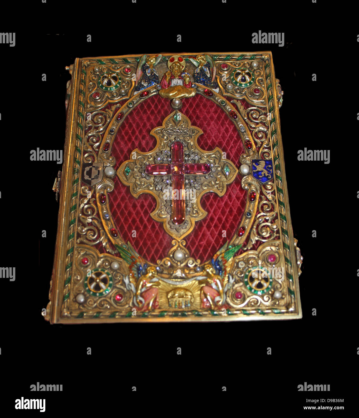 Book of Hours, Silver-gilt, gold, velvet, enamel, rubies, sapphires ...