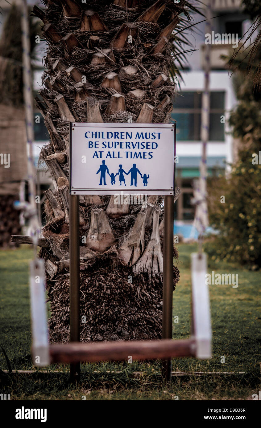 Children must be supervised at all times sign viewed through child's ...