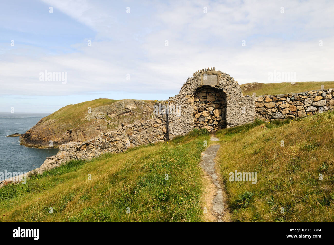 Llanbadrig Church on a headland near Cemaes Bay Anglesey Stock Photo ...