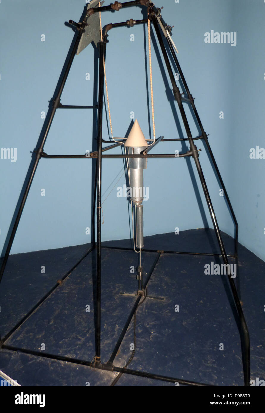 Replica of the first successful liquid propellant rocket. Although the ...