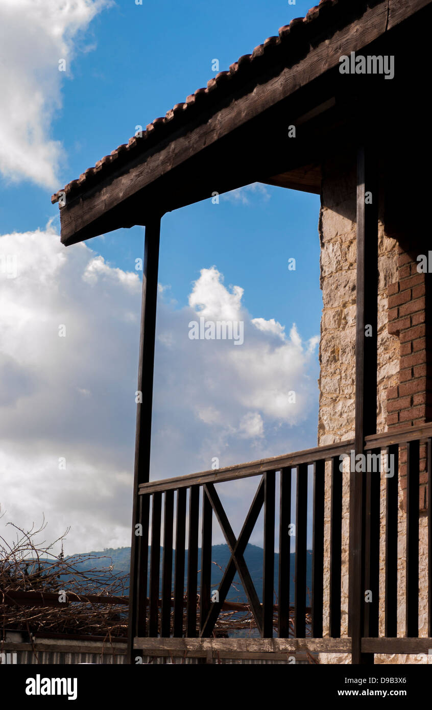 Veranda on a traditional rural Cypriot building Stock Photo - Alamy
