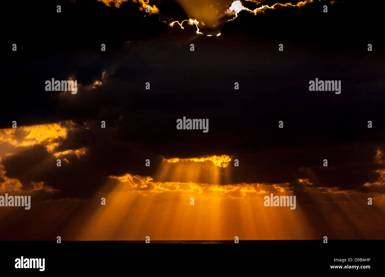 Stormy sky with light shafts hi-res stock photography and images - Alamy