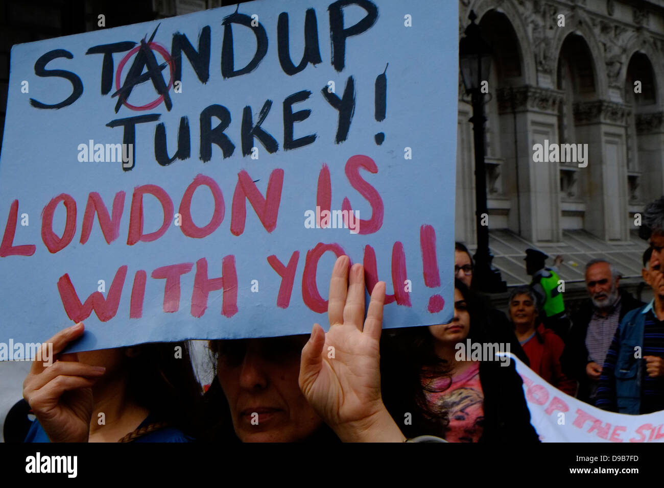 Turkish protesters in London march in sympathy with the protesters at ...