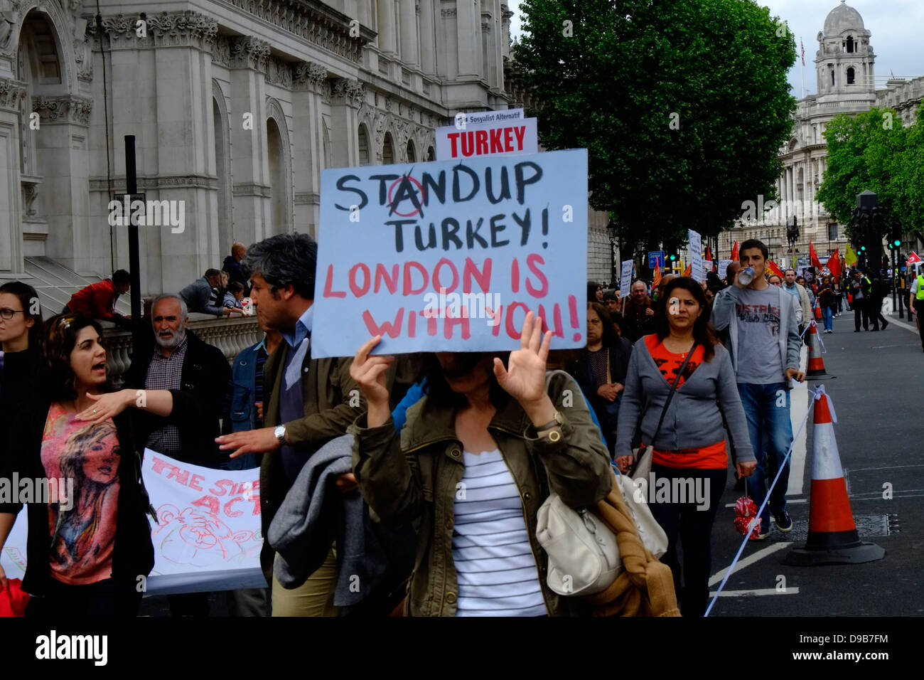Turkish protesters in London march in sympathy with the protesters at ...