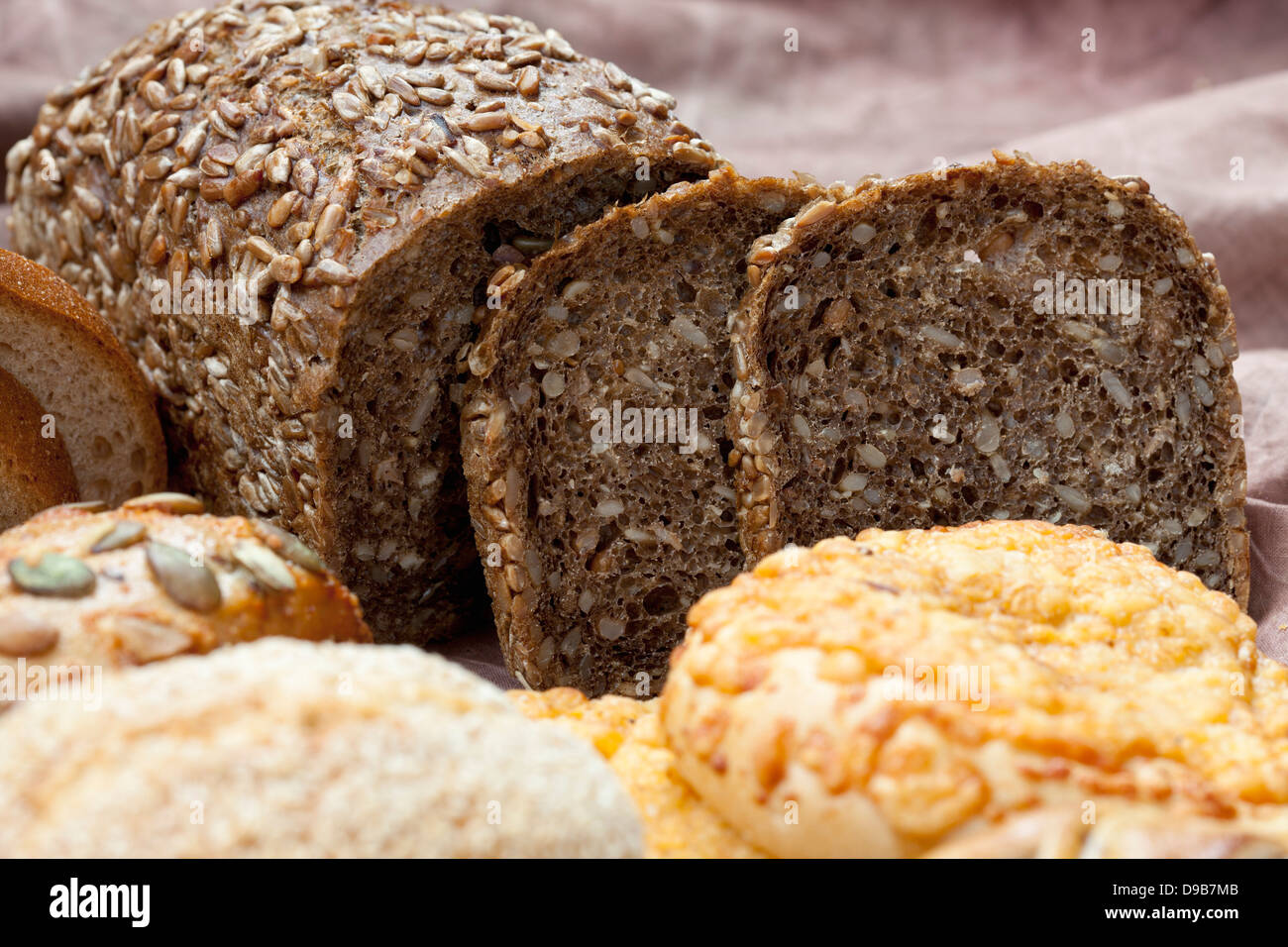 Mixed sorts of bread and rolls, close up Stock Photo - Alamy