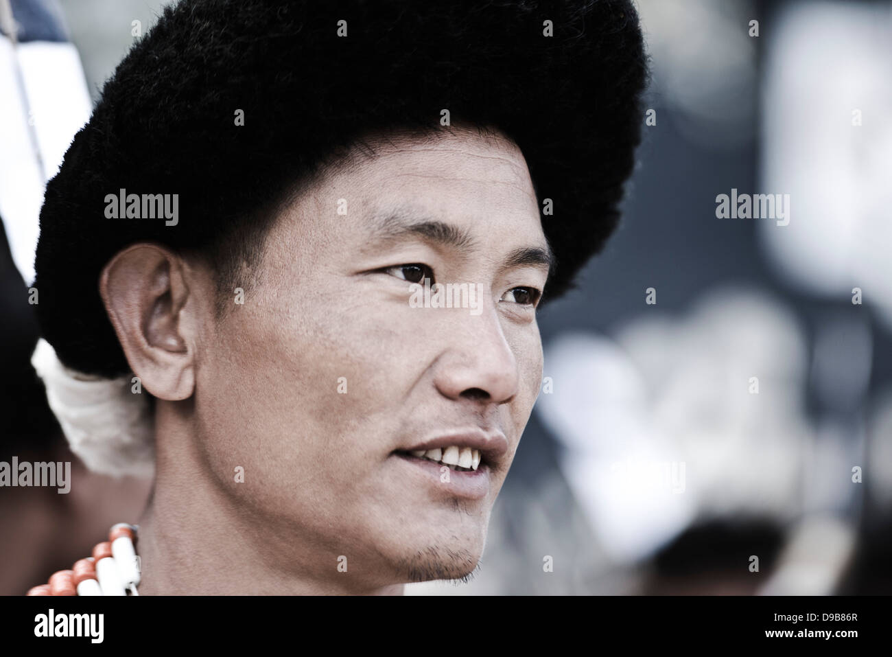 Naga tribesman during the annual Hornbill Festival at Kisama, Kohima ...