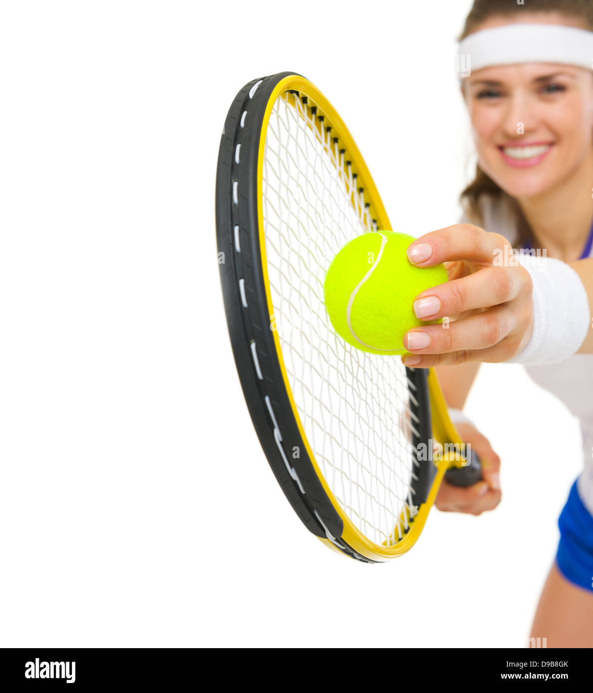Female tennis player serving hi-res stock photography and images - Alamy