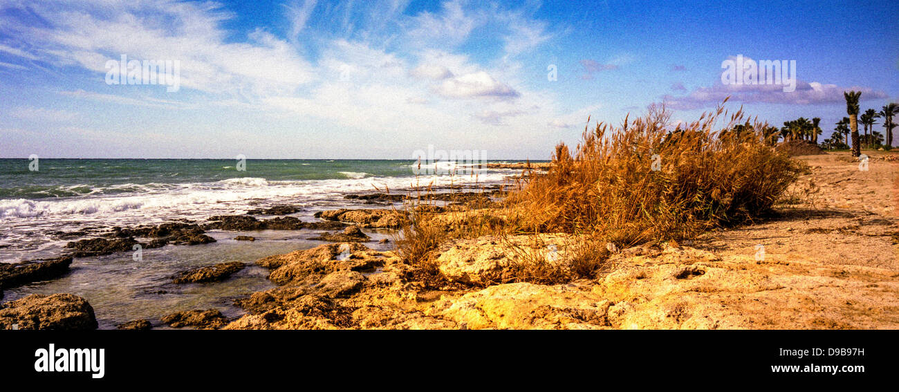Panoramic photo of beach and sea, Cyprus Stock Photo - Alamy