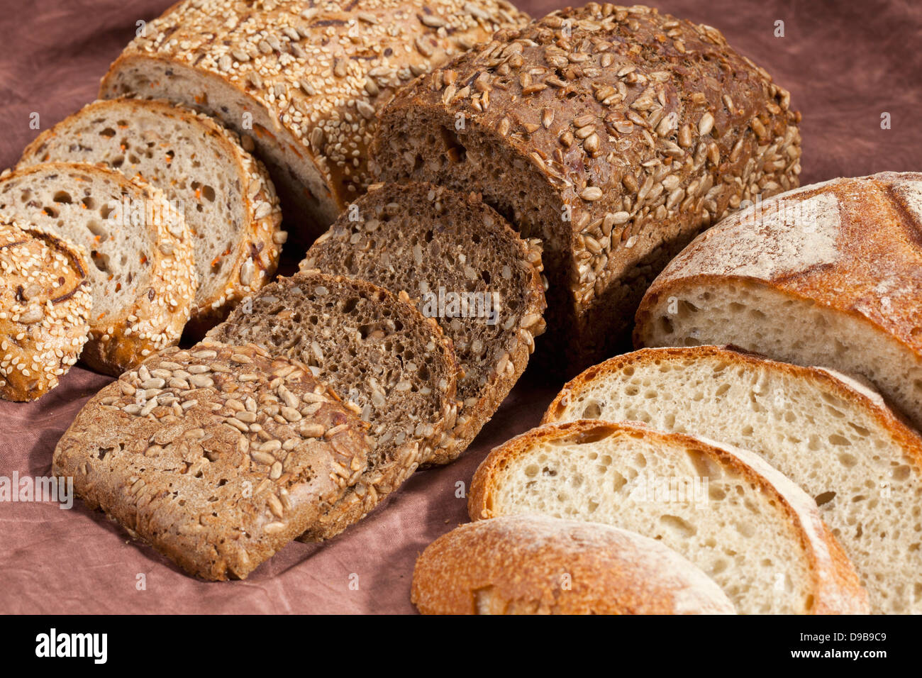 Varieties of bread, close up Stock Photo - Alamy