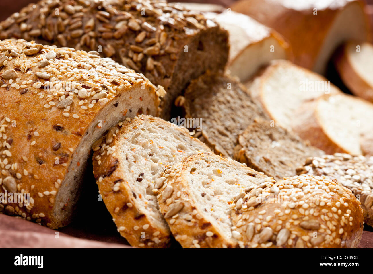 Varieties of bread, close up Stock Photo - Alamy