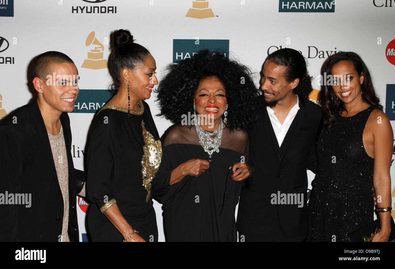 Diana Ross with her Children Clive Davis And The Recording Academy's ...