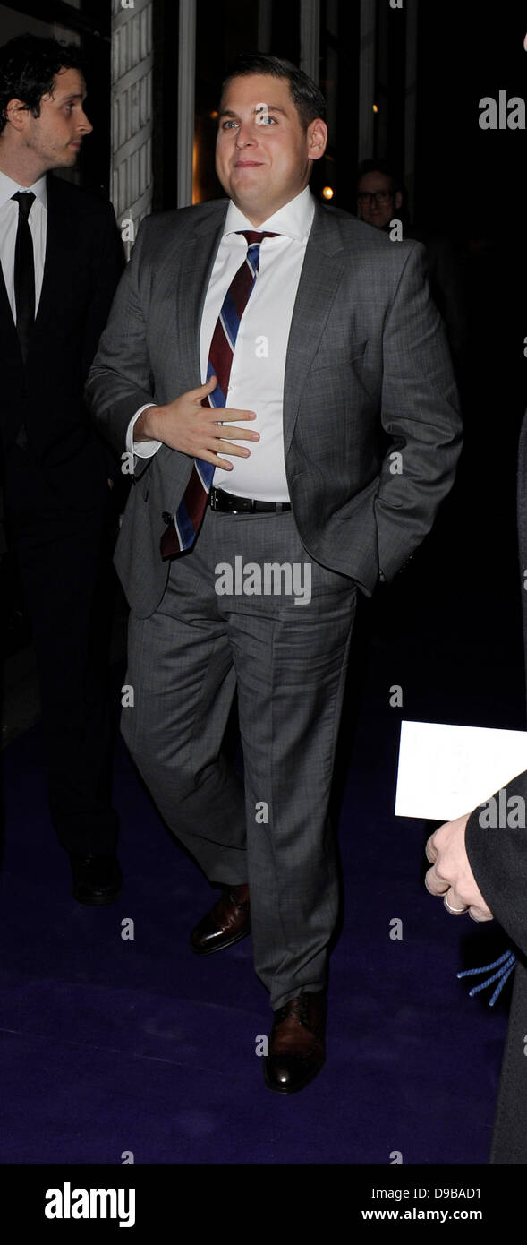 Jonah Hill arriving at BAFTAs nominees party held at Asprey New Bond ...