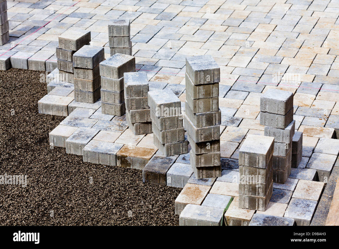Germany, Rhineland Palatinate, Construction of paving stones Stock ...