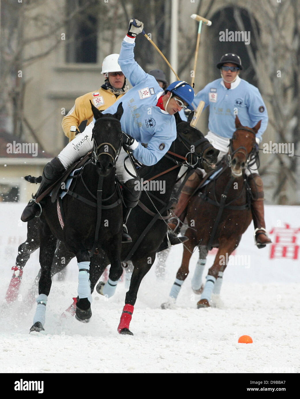 Argentina v Chile during the FIP Snow Polo World Cup at the ...