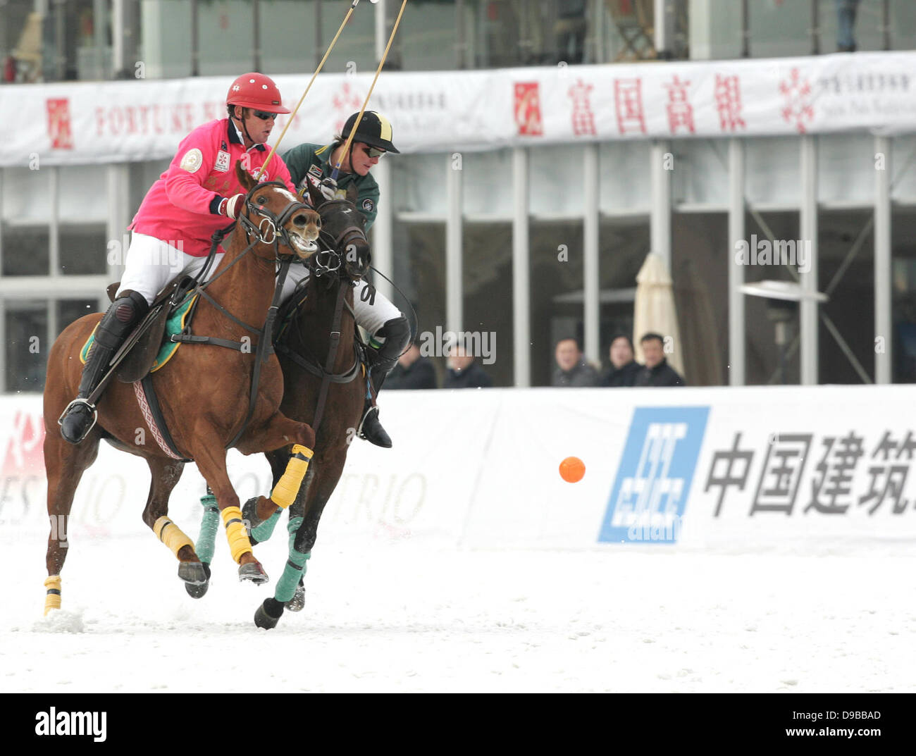 Australia v South Africa during the FIP Snow Polo World Cup at the ...