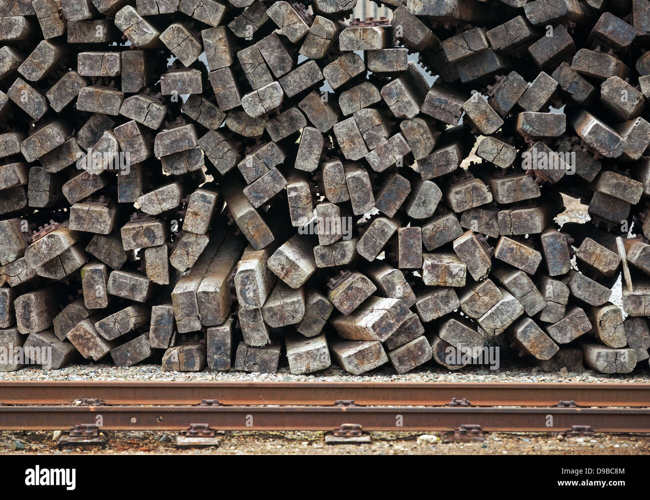 Stack of railway sleepers hi-res stock photography and images - Alamy