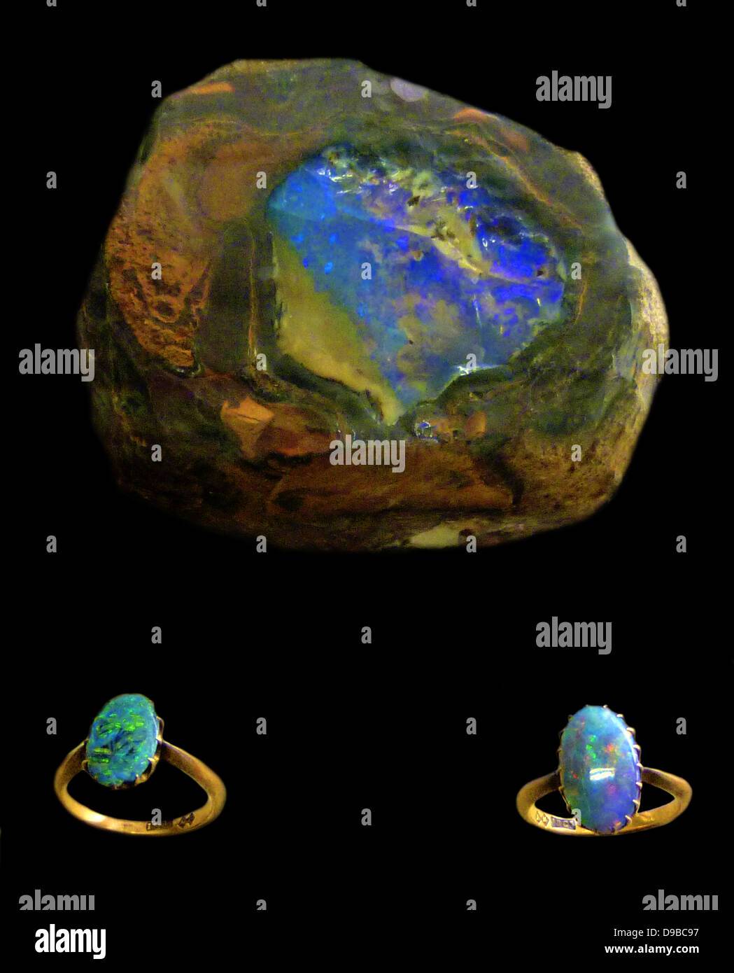 Rainbow jewels. This jewellery is made from Australian precious opals ...