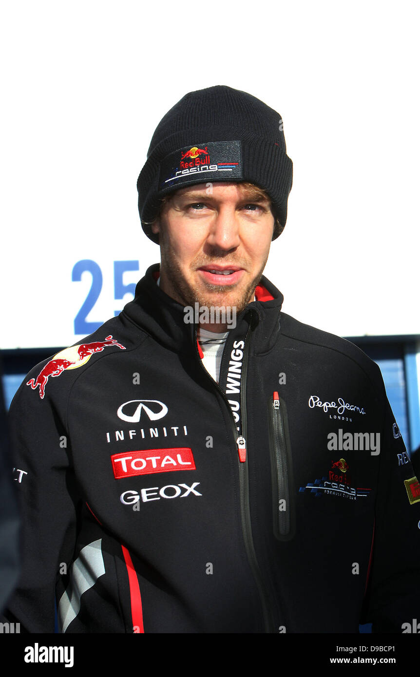 Sebastian Vettel Formula One winter testing at the Circuito de Jerez ...