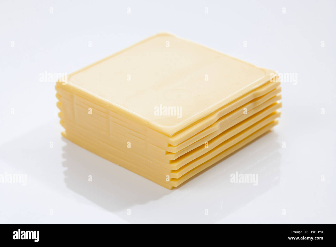 Sliced of processed cheese on white background, close up Stock Photo ...
