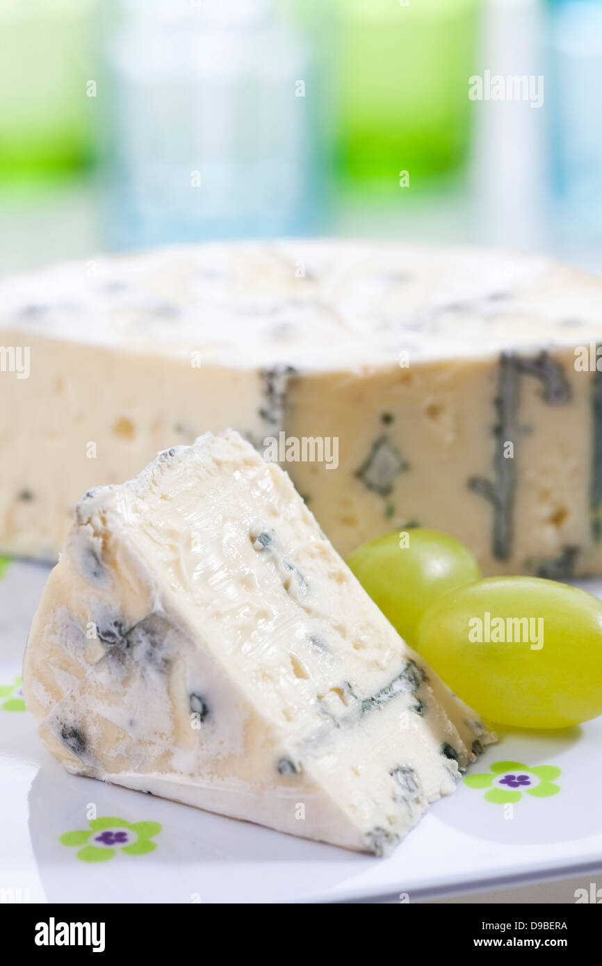 Blue cheese with peppercorn, close up Stock Photo - Alamy