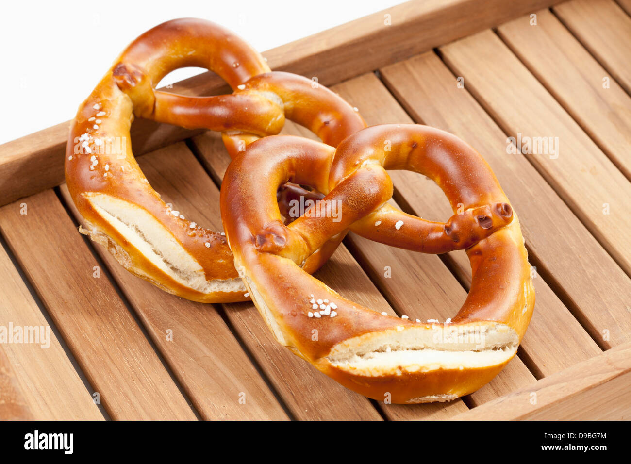 Pretzels on wooden tray hi-res stock photography and images - Alamy