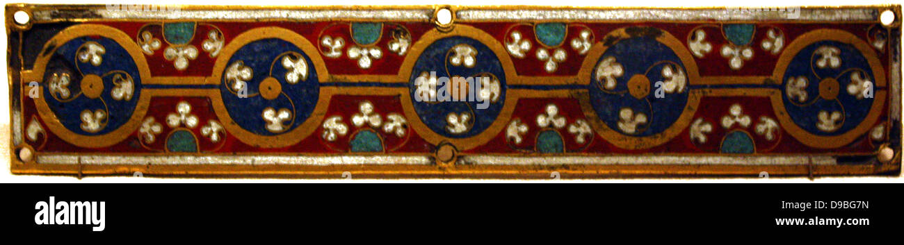 Plaque from a Reliquary Shrine, Champleve enamel on guilded copper ...