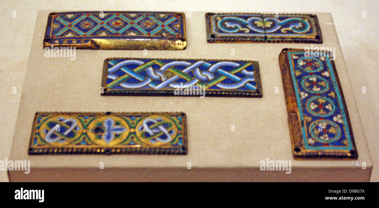 Plaque from a Reliquary Shrine, Champleve enamel on guilded copper ...