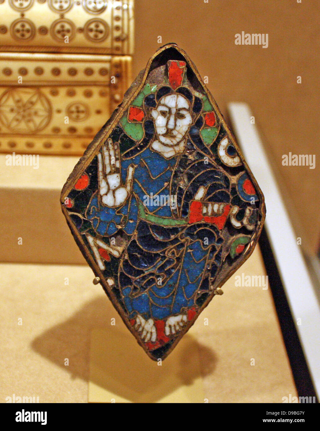 Roundel with a Personification of the Moon. Copper alloy, iron and ...