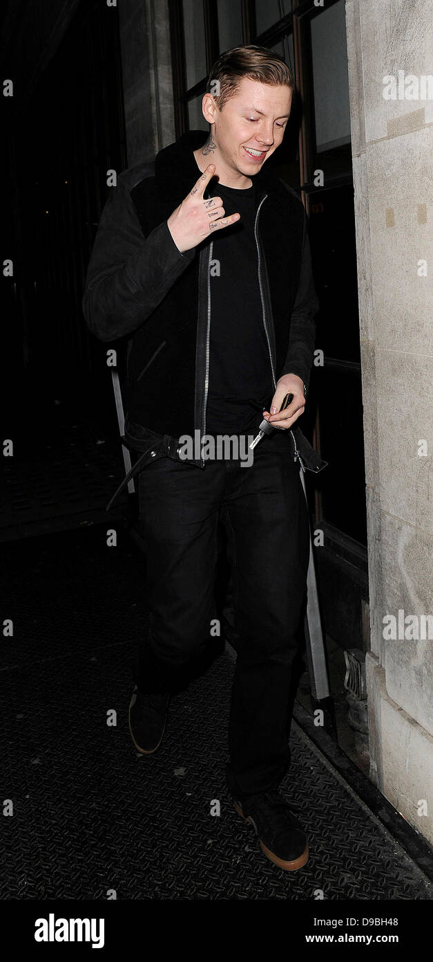 Rapper Professor Green arriving at Radio 1 to appear on Nick Grimshaw's ...