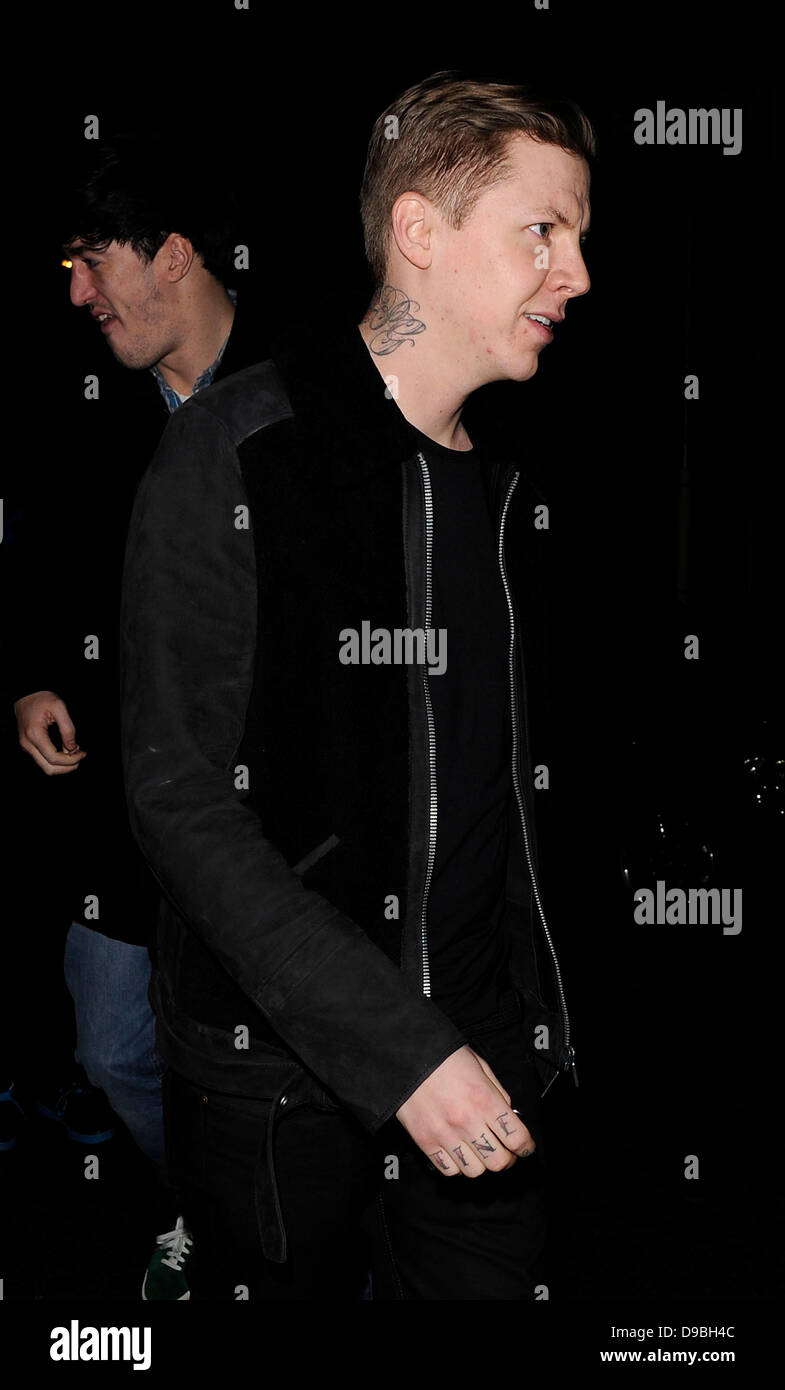 Rapper Professor Green arriving at Radio 1 to appear on Nick Grimshaw's ...