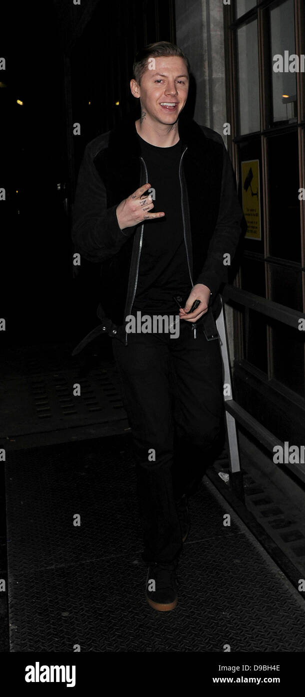 Rapper Professor Green arriving at Radio 1 to appear on Nick Grimshaw's ...