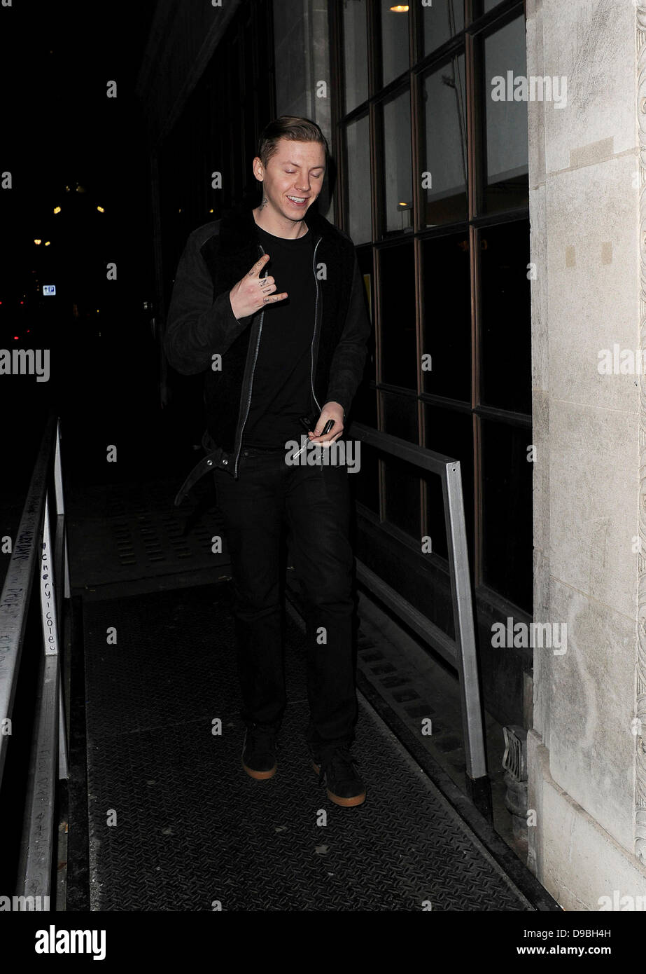 Rapper Professor Green arriving at Radio 1 to appear on Nick Grimshaw's ...
