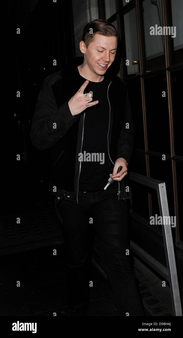 Rapper Professor Green arriving at Radio 1 to appear on Nick Grimshaw's ...