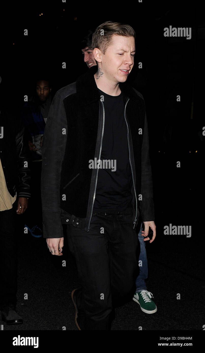 Rapper Professor Green arriving at Radio 1 to appear on Nick Grimshaw's ...