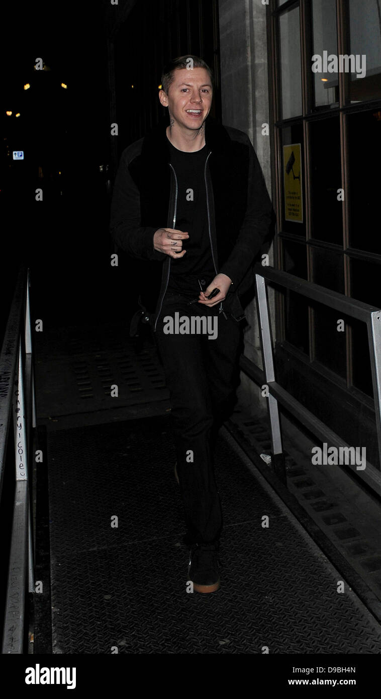 Rapper Professor Green arriving at Radio 1 to appear on Nick Grimshaw's ...