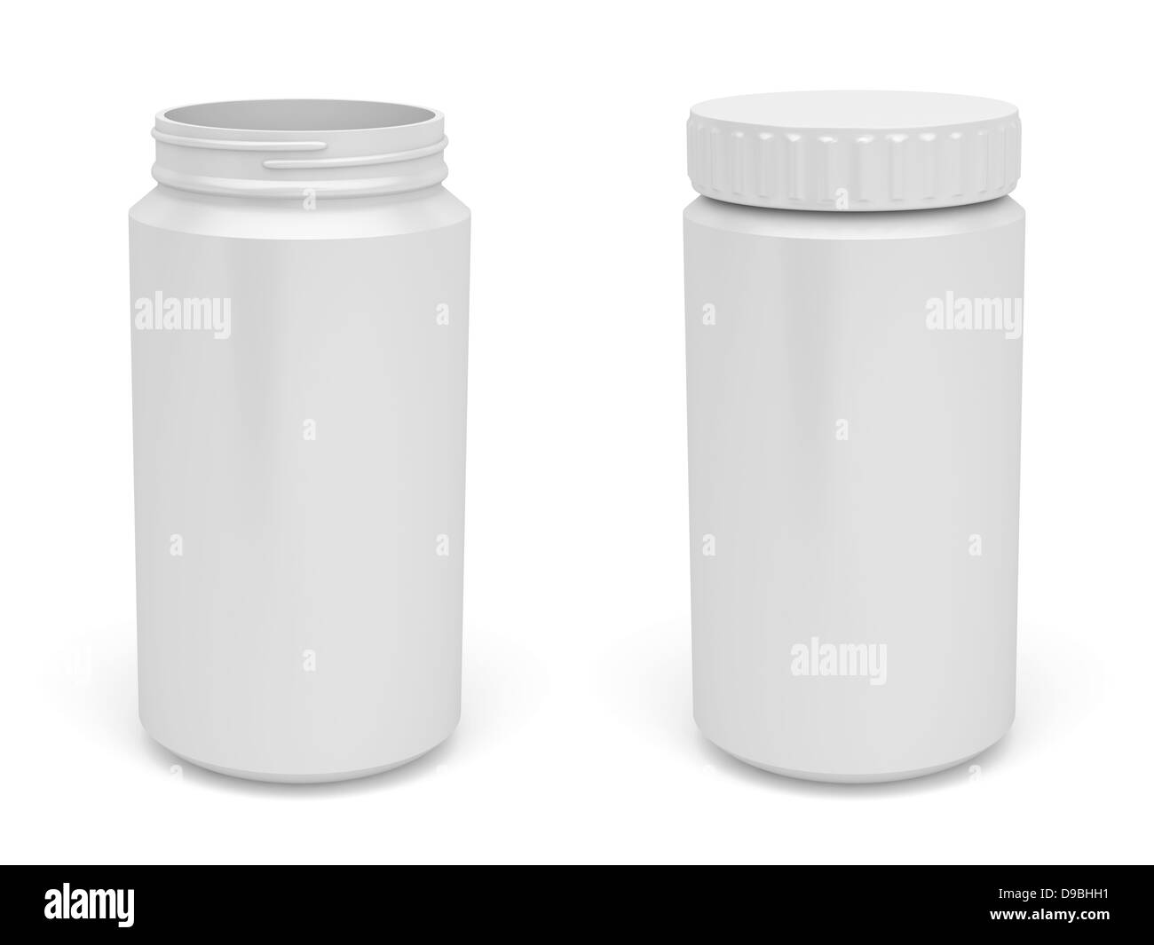 Open and closed white plastic bottles Stock Photo - Alamy