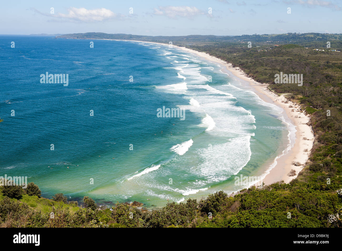 Overlooking a beach that can be seen from the lighthouse at Byron Bay ...