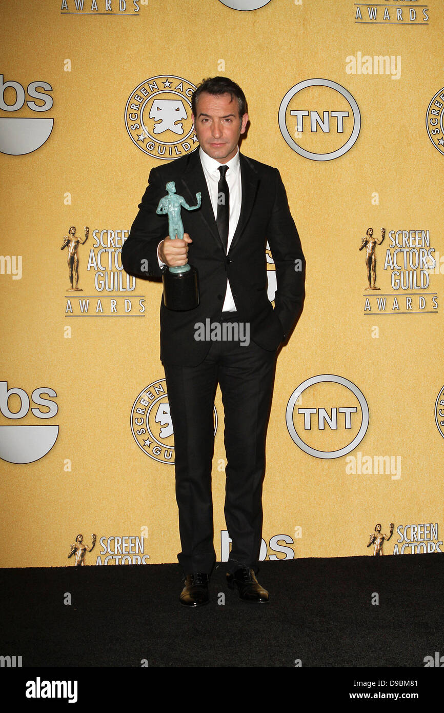 Jean DuJardin with his award for Outstanding Performance By A Male ...