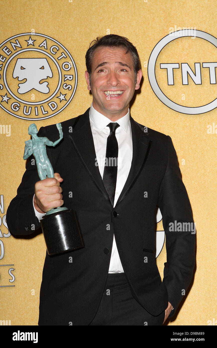Jean DuJardin with his award for Outstanding Performance By A Male ...
