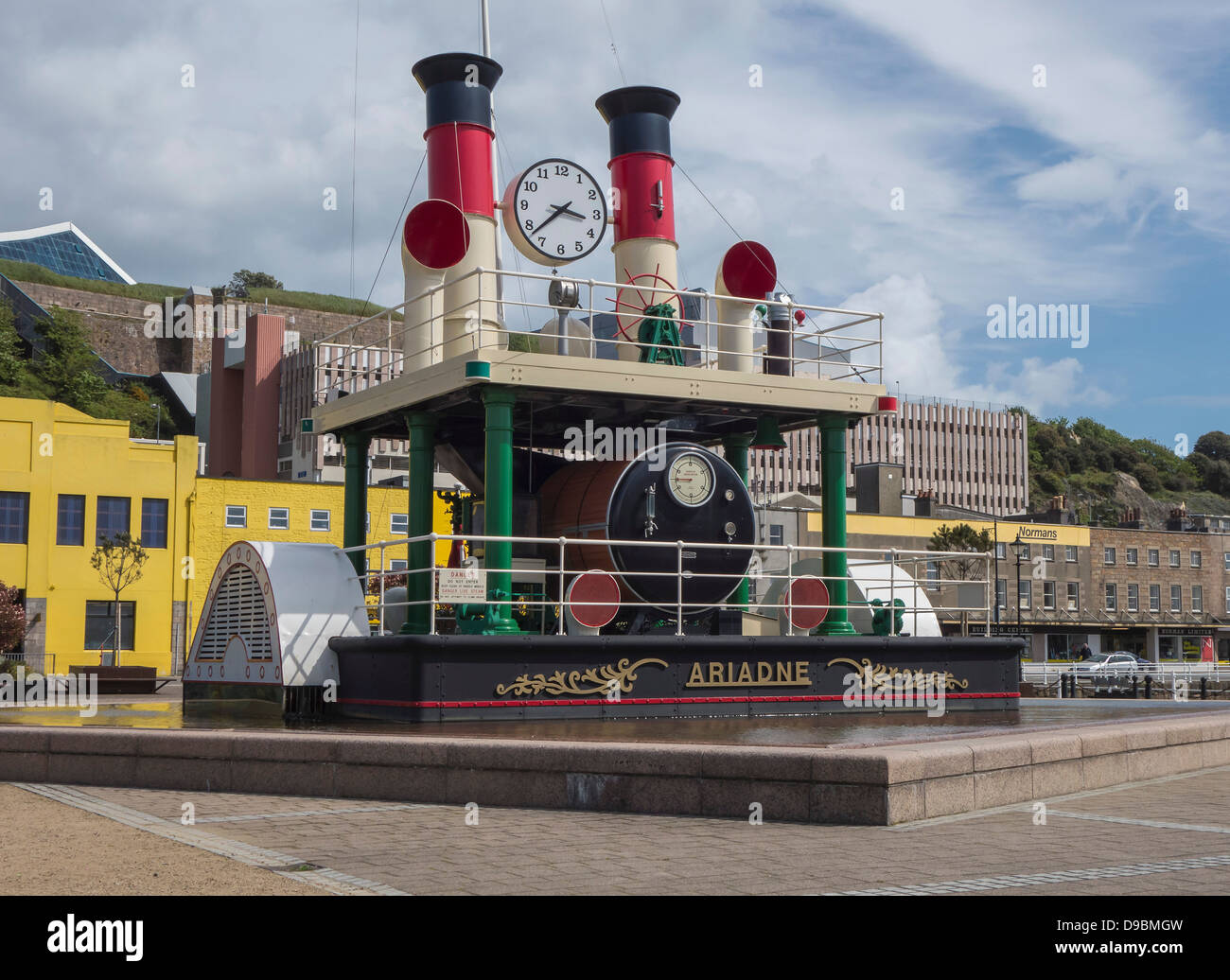Jersey, Steam Clock Ariande, St. Helier, Channel Islands Stock Photo ...
