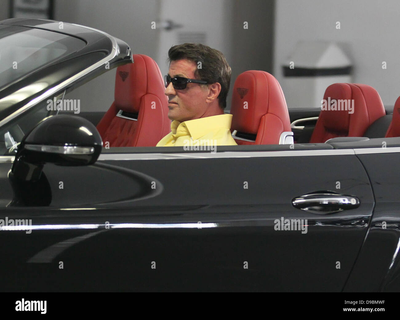 Sylvester Stallone drives his new Bentley GT convertible in Beverly ...