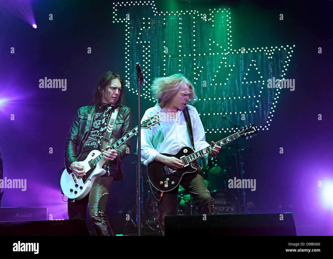 Damon Johnson and Scott Gorham Thin Lizzy performing at Manchester O2 ...