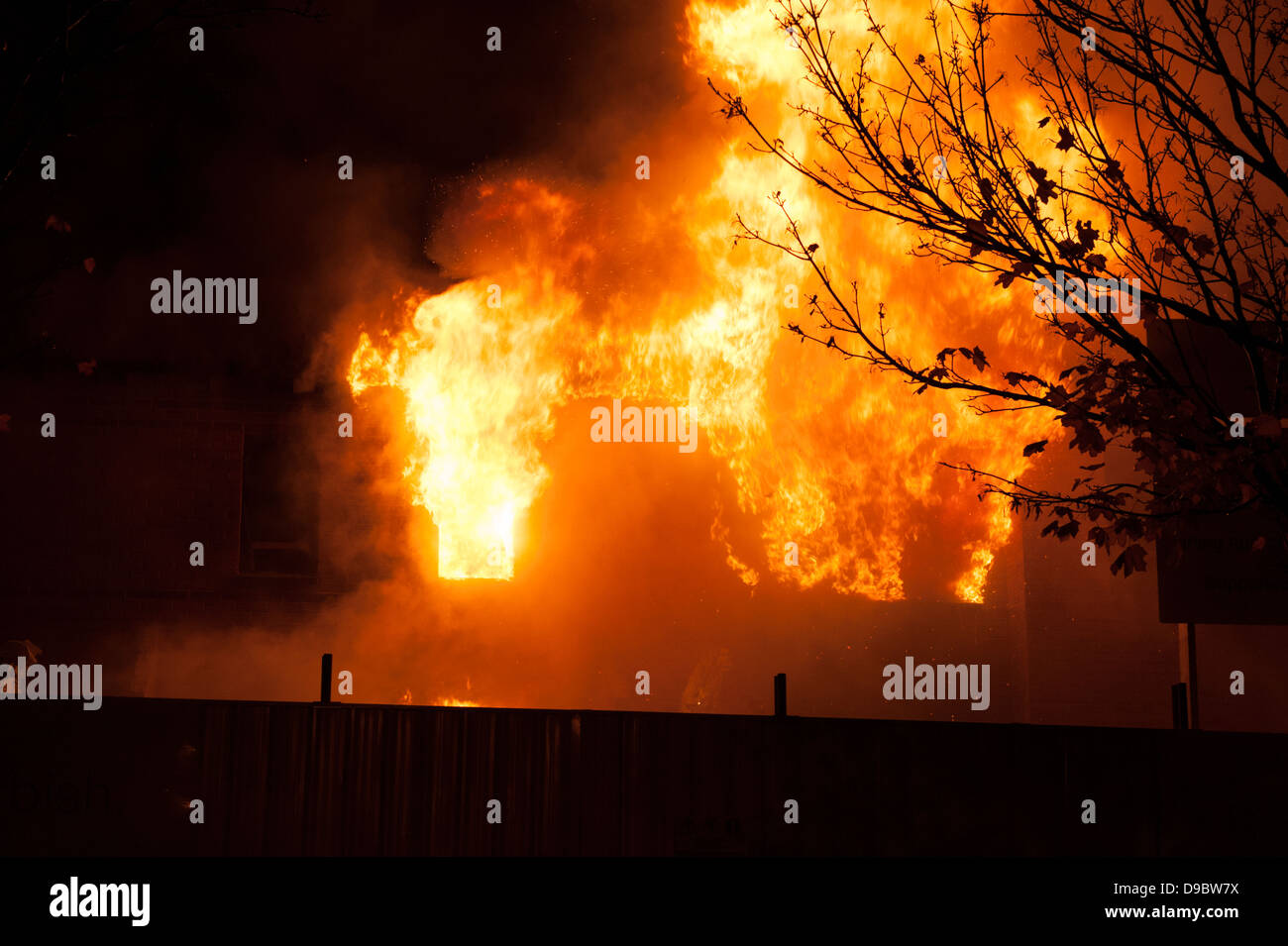Fierce Flames House Fire Well Alight Fully Involved Night Real Stock ...