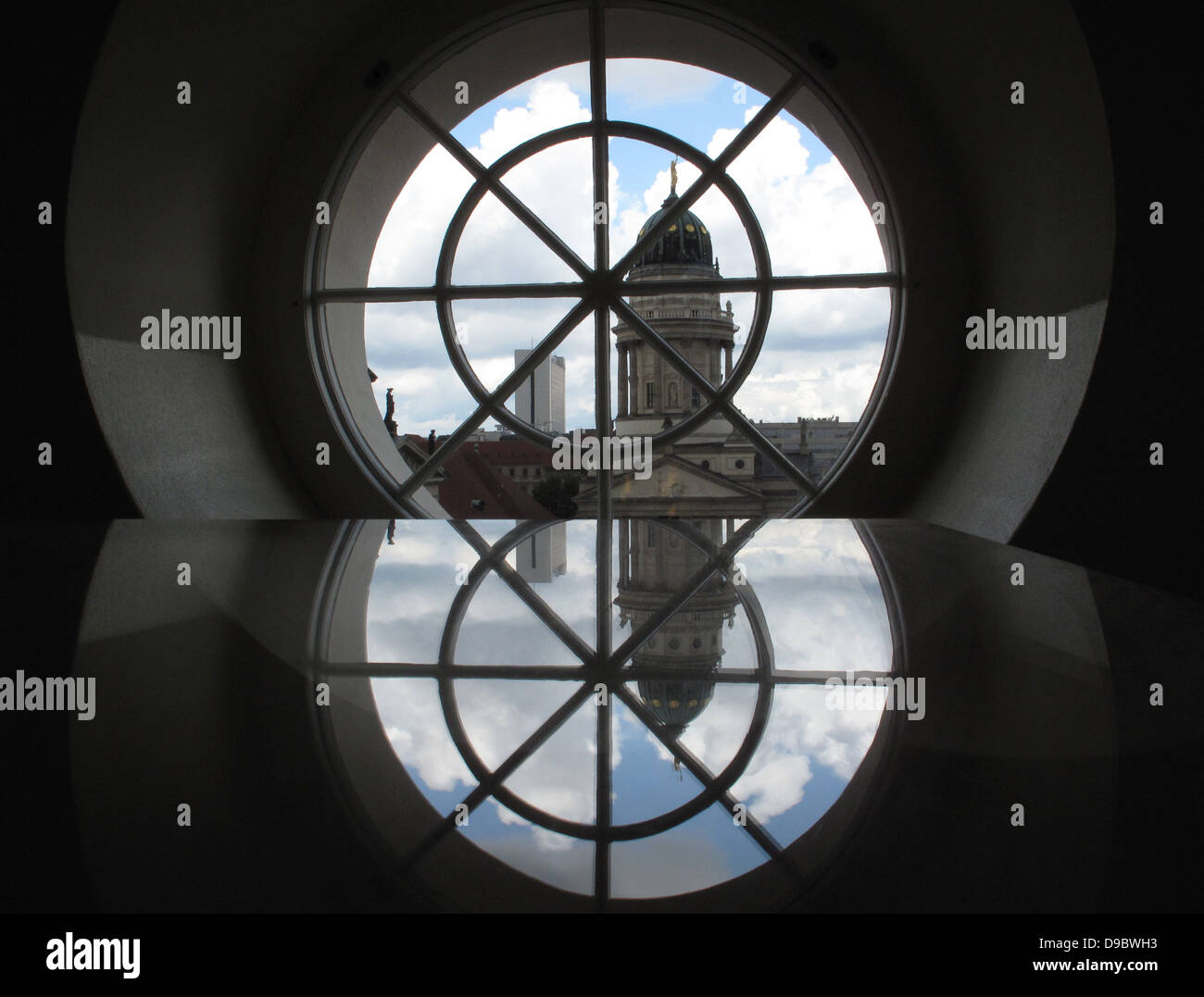 Looking out of German Cathedral window, Berlin Stock Photo - Alamy
