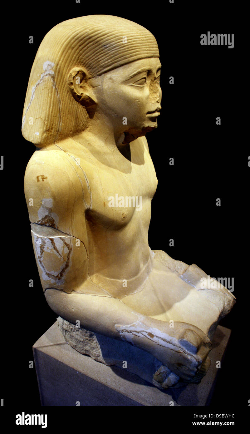 Seated Statue From The Tomb Of Senwosretankh Chief Priest Of Ptah And