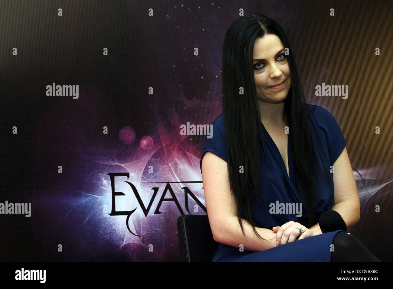 Amy Lee of Evanescence attends a press conference at the Camino Real ...