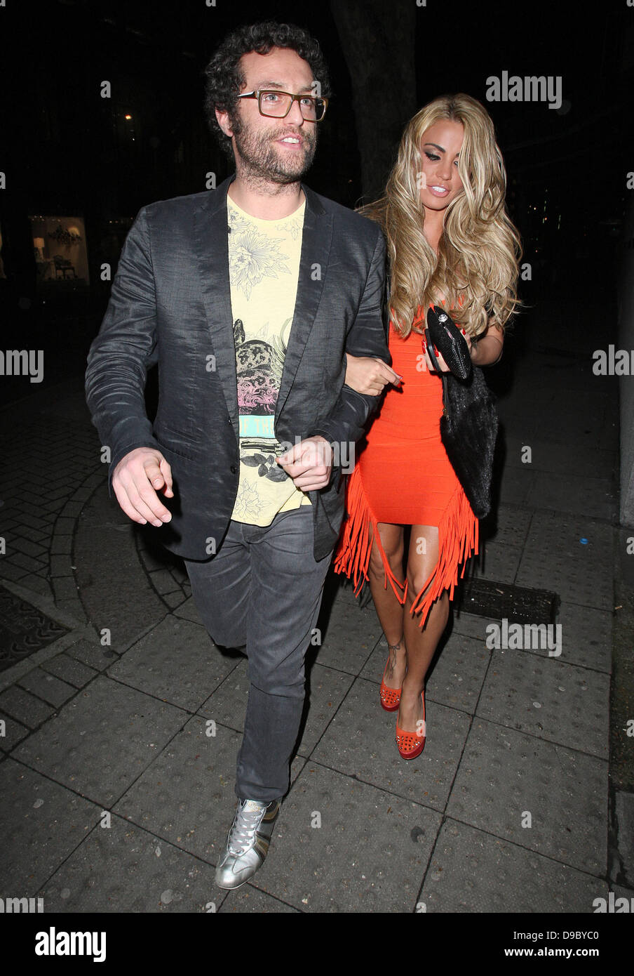 Katie Price leaving Gaucho restaurant with her brother Daniel Price on ...